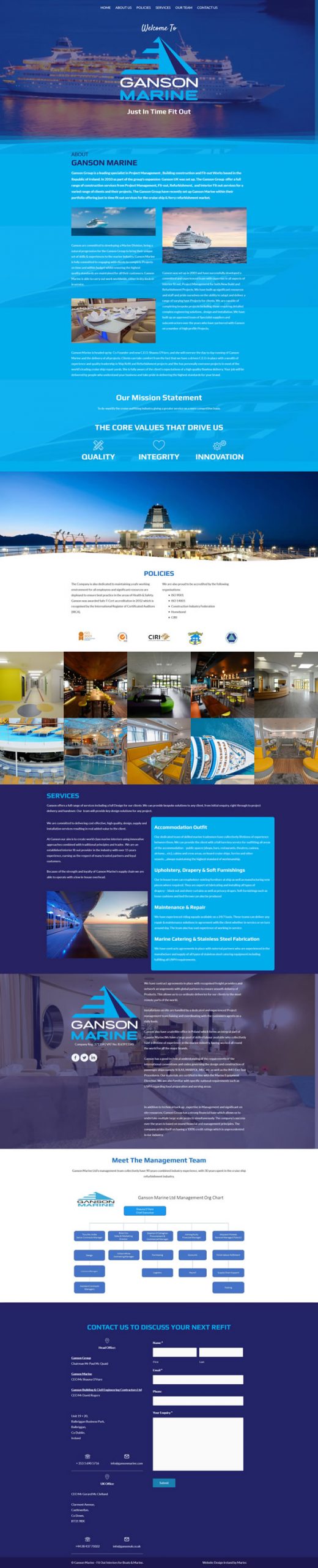 Ganson Marine Logo & Website Design - Web Design Ireland Martec Galway ...