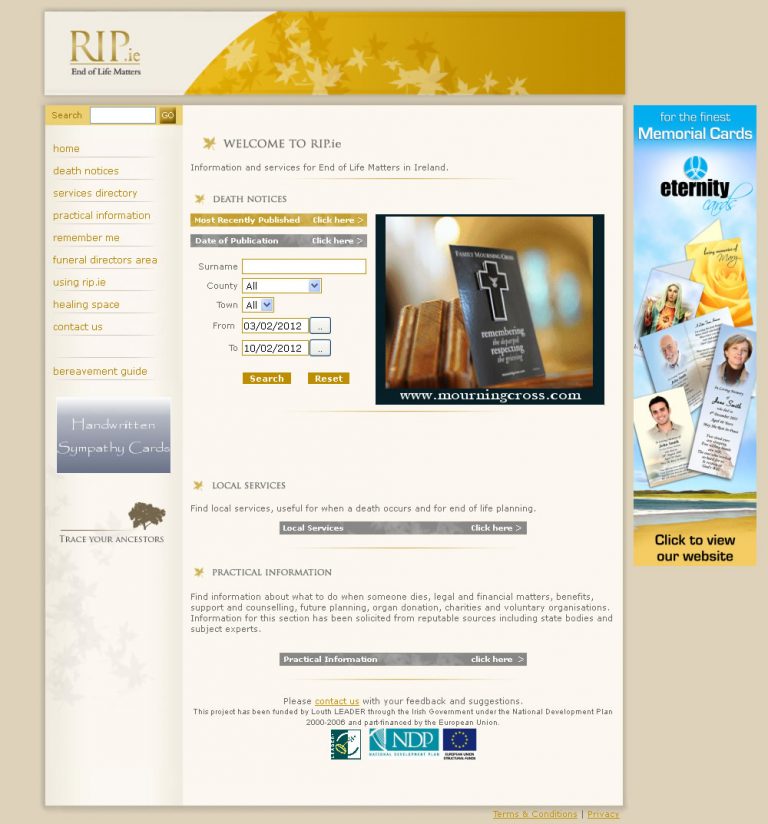 RIP Logo and Website Design - Web Design Ireland Martec Galway Ireland